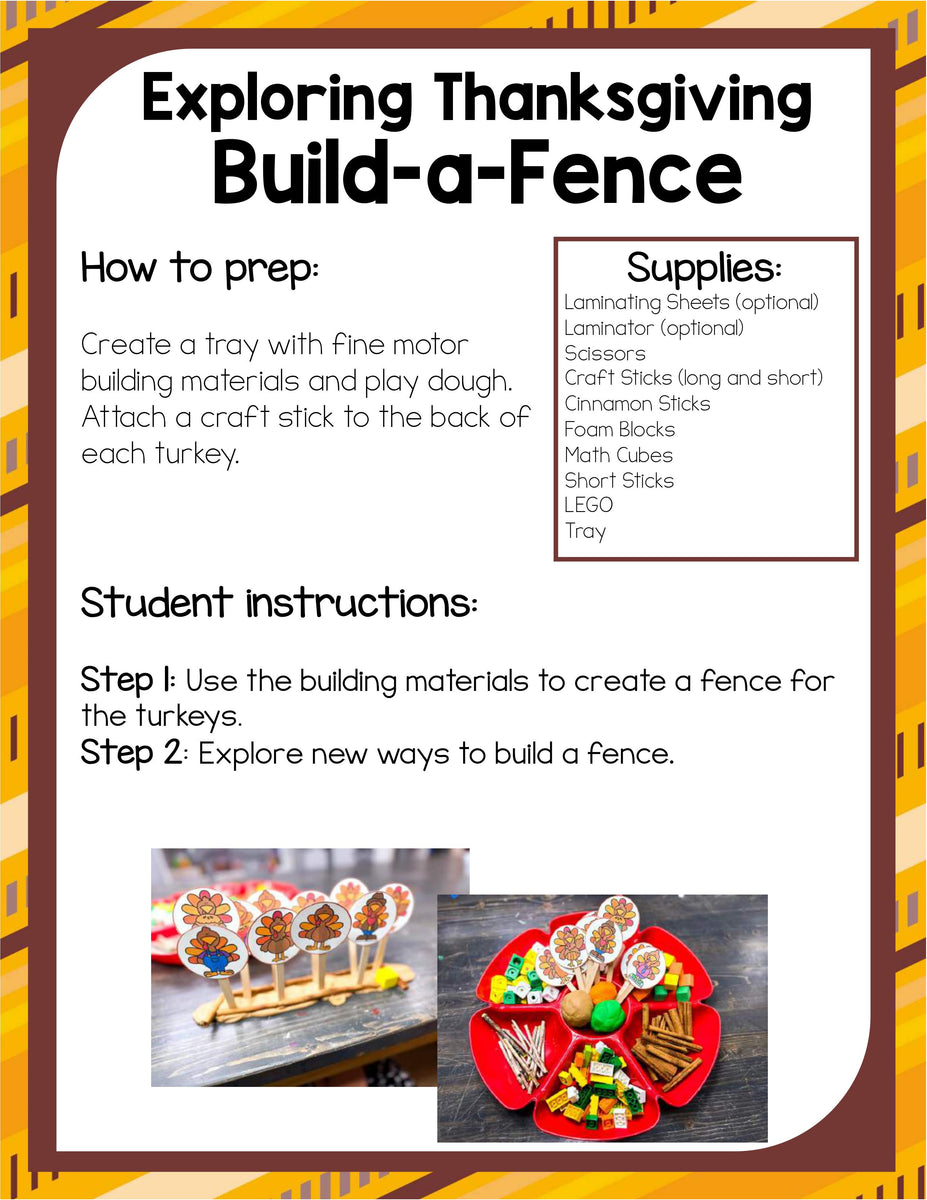 Preschool Thanksgiving Theme Pack – Little Bins for Little Hands