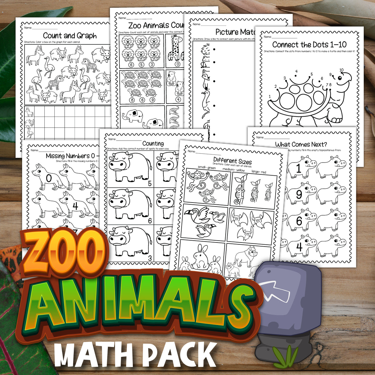 Zoo Animals Math Pack – Little Bins for Little Hands