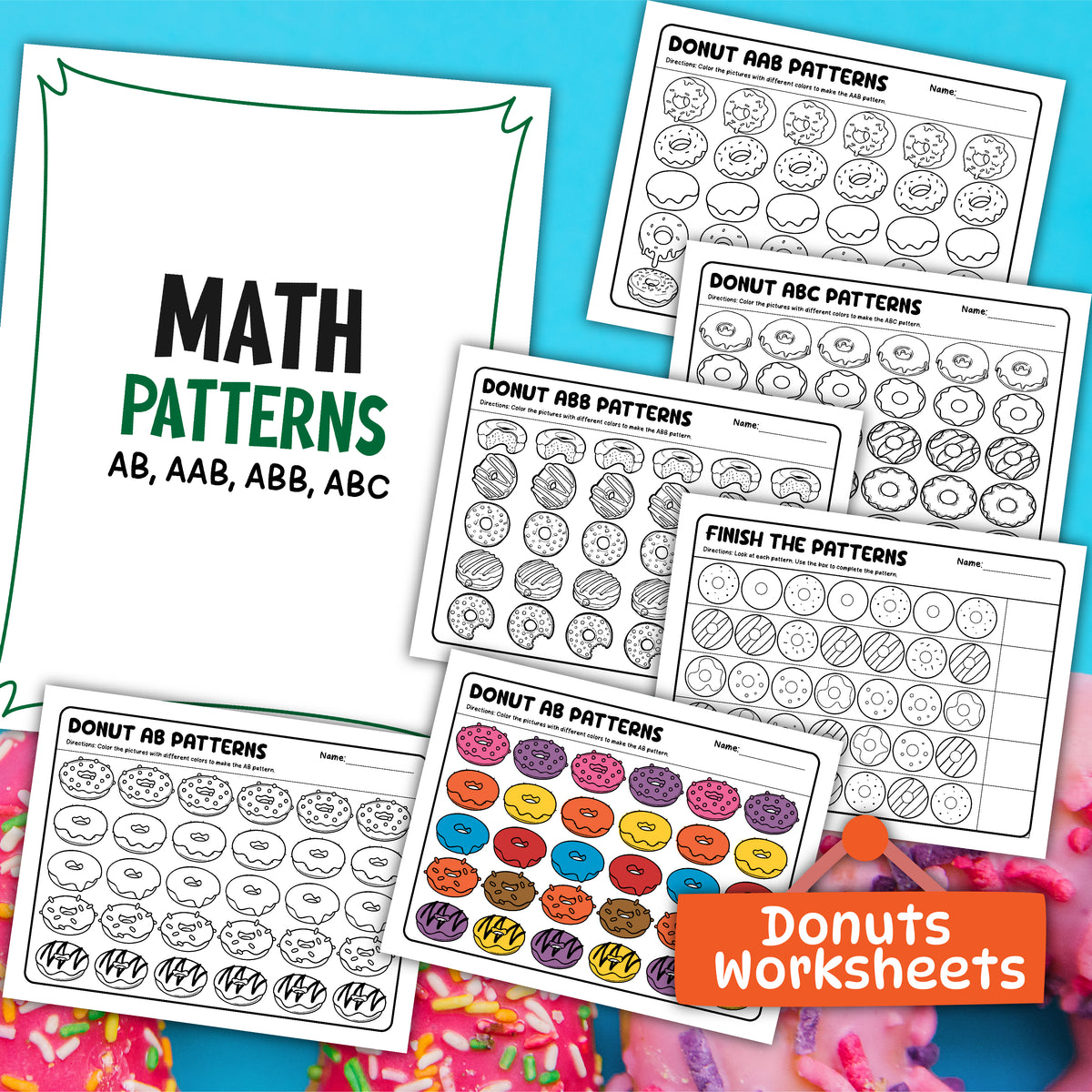 Math Donut Patterns Activity Sheets – Little Bins for Little Hands
