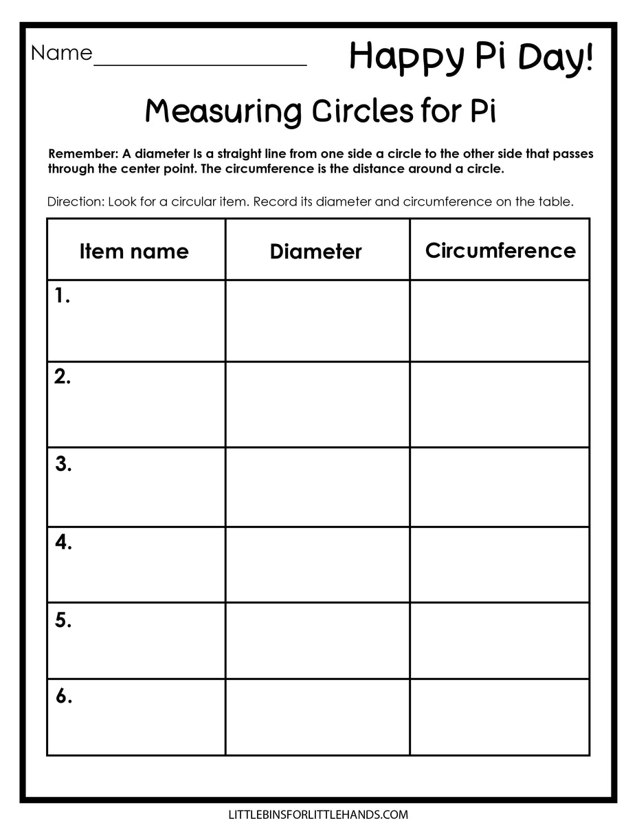 Pi Day Pack for Kids | Printable Pi Day Math Activities – Little Bins ...