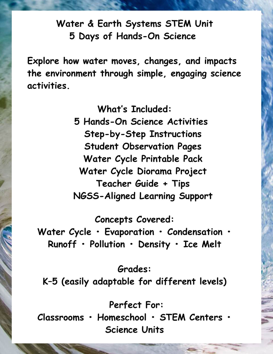 Water Earth Systems STEM Unit – Little Bins for Little Hands