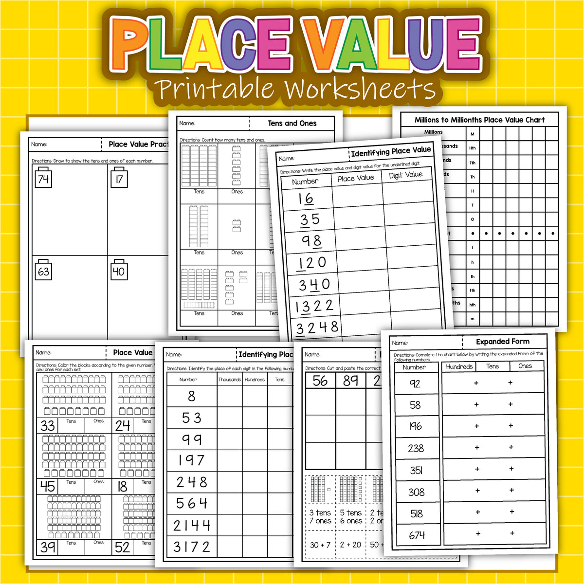 Math Place Value Worksheets – Little Bins for Little Hands