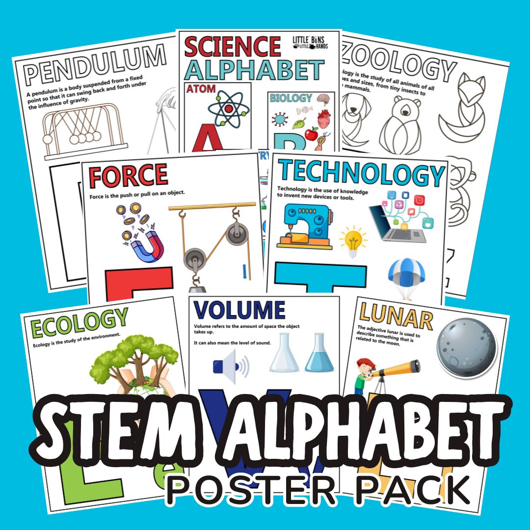 STEM Alphabet Posters or Cards – Little Bins for Little Hands