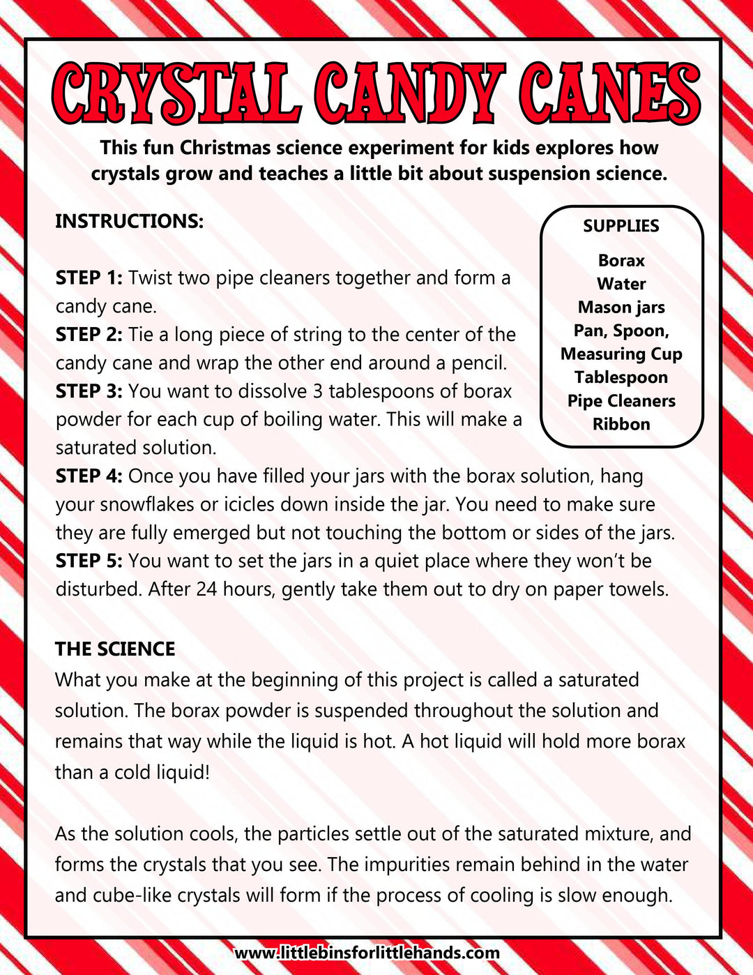 Candy Cane STEAM Project Pack – Little Bins for Little Hands