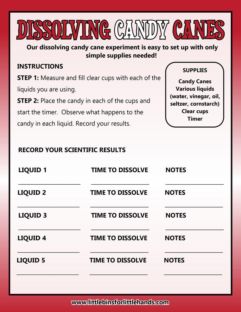 Candy Cane STEAM Project Pack – Little Bins for Little Hands