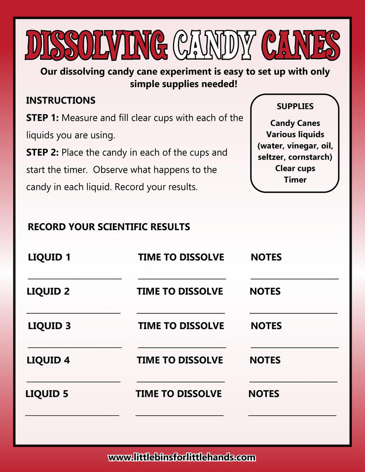 Candy Cane STEAM Project Pack – Little Bins for Little Hands