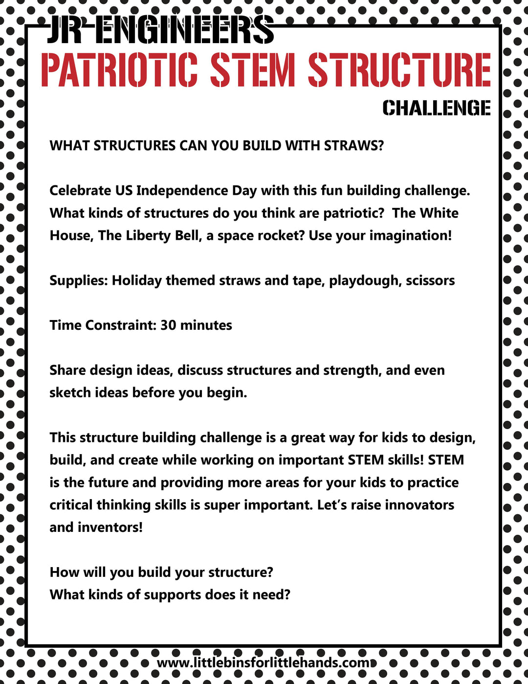 4th of July Project Pack – Little Bins for Little Hands