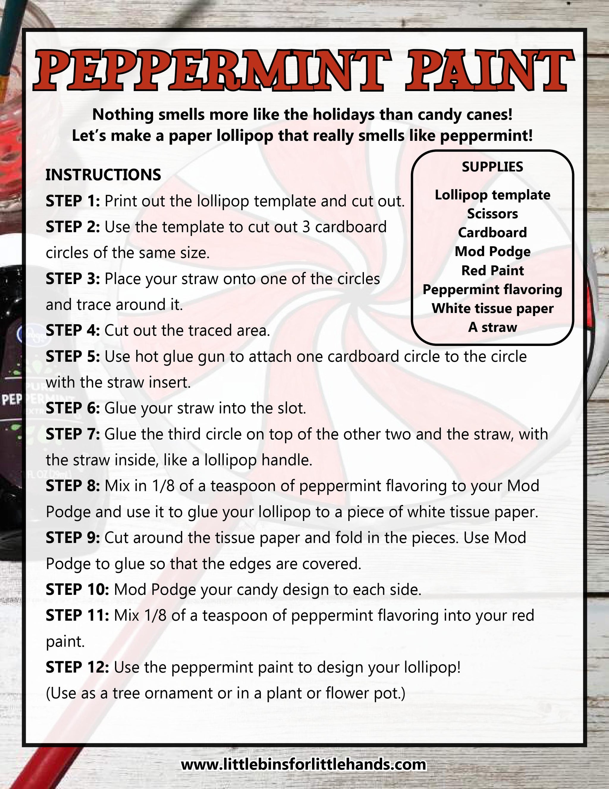 Candy Cane STEAM Project Pack – Little Bins for Little Hands