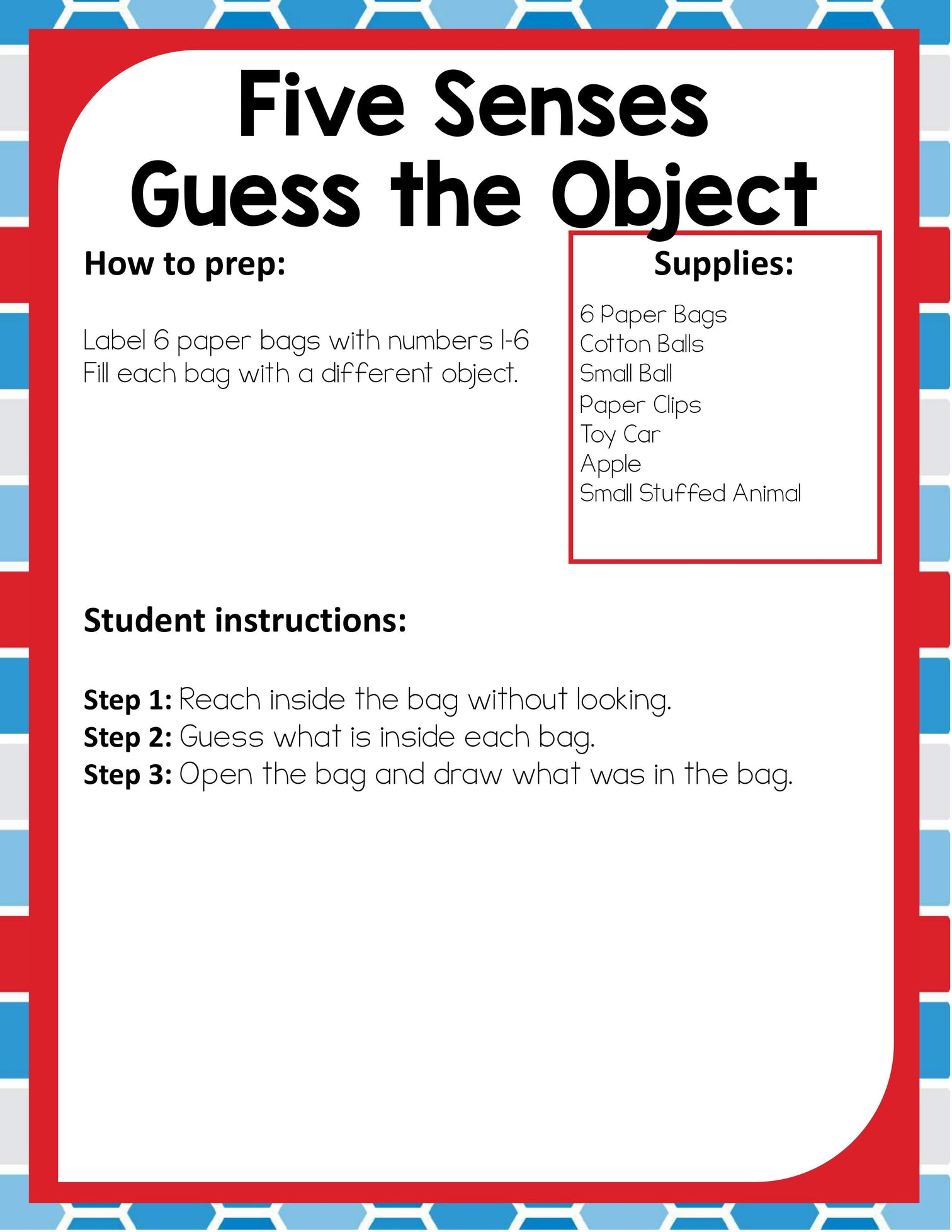 Preschool 5 Senses Theme Pack – Little Bins for Little Hands