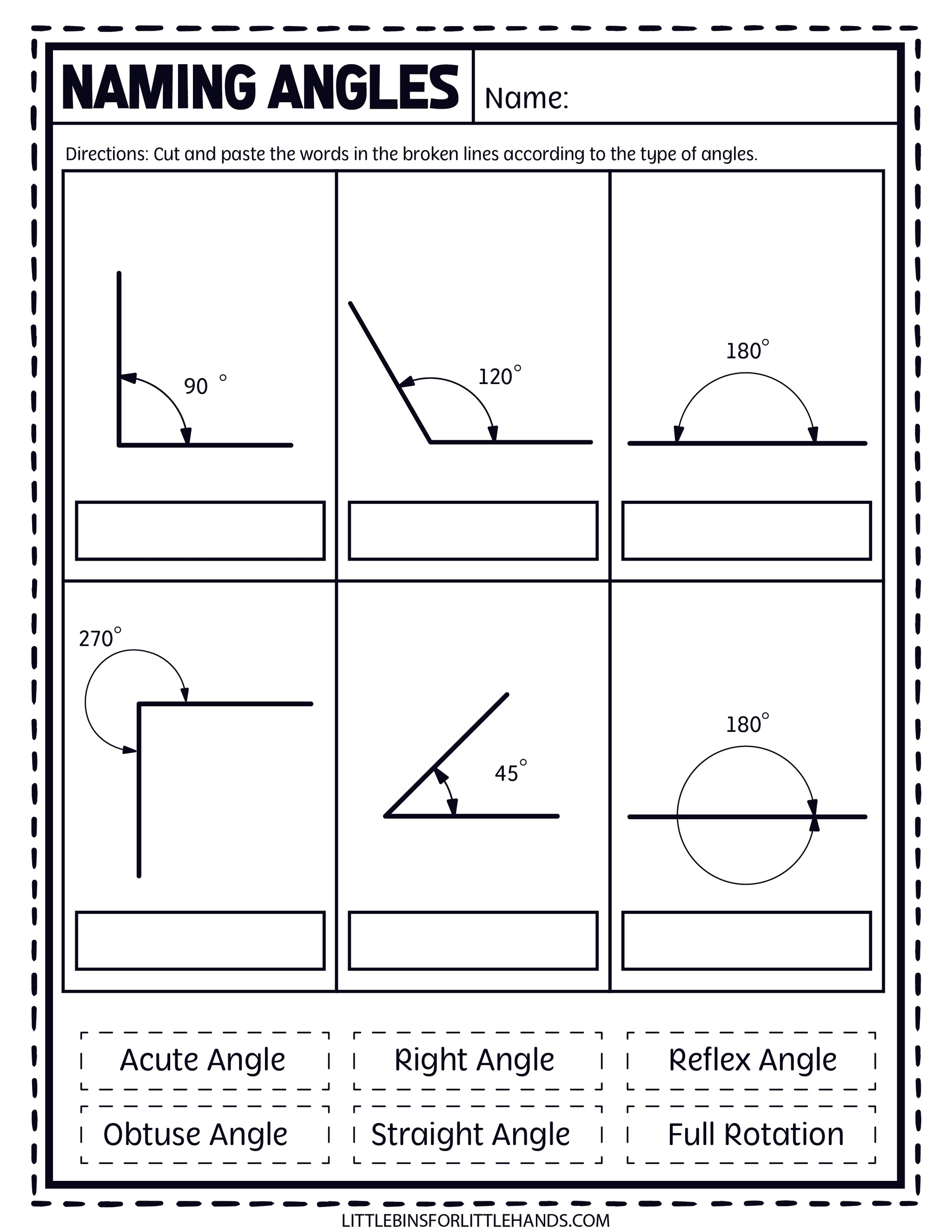 Types Of Angles Worksheets Types Of Angles Worksheet | Homeschool