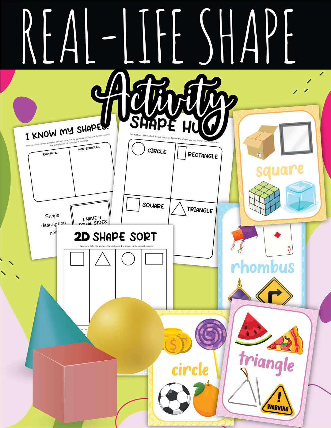 Math Real Life Shapes Activity Pack – Little Bins for Little Hands