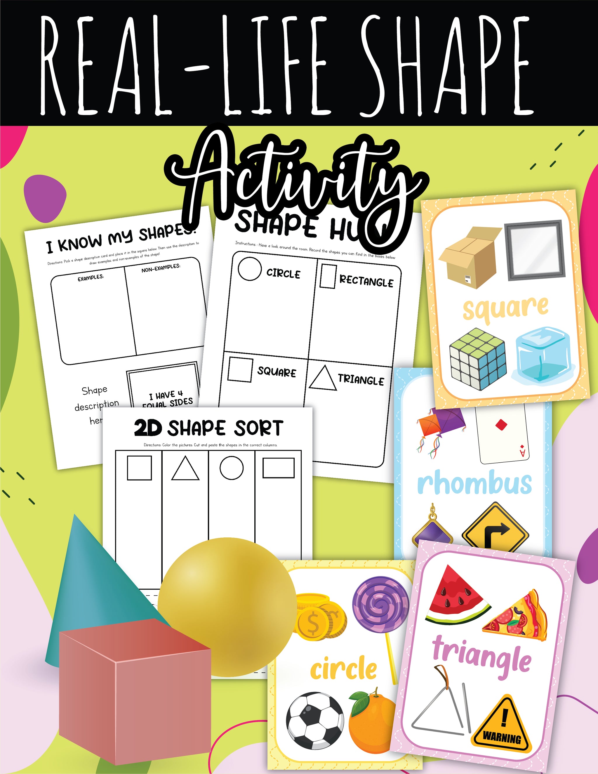 Math Real Life Shapes Activity Pack – Little Bins for Little Hands