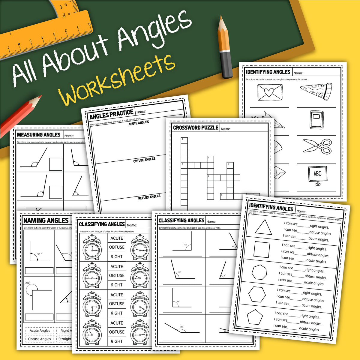 Math Angles Worksheets – Little Bins for Little Hands
