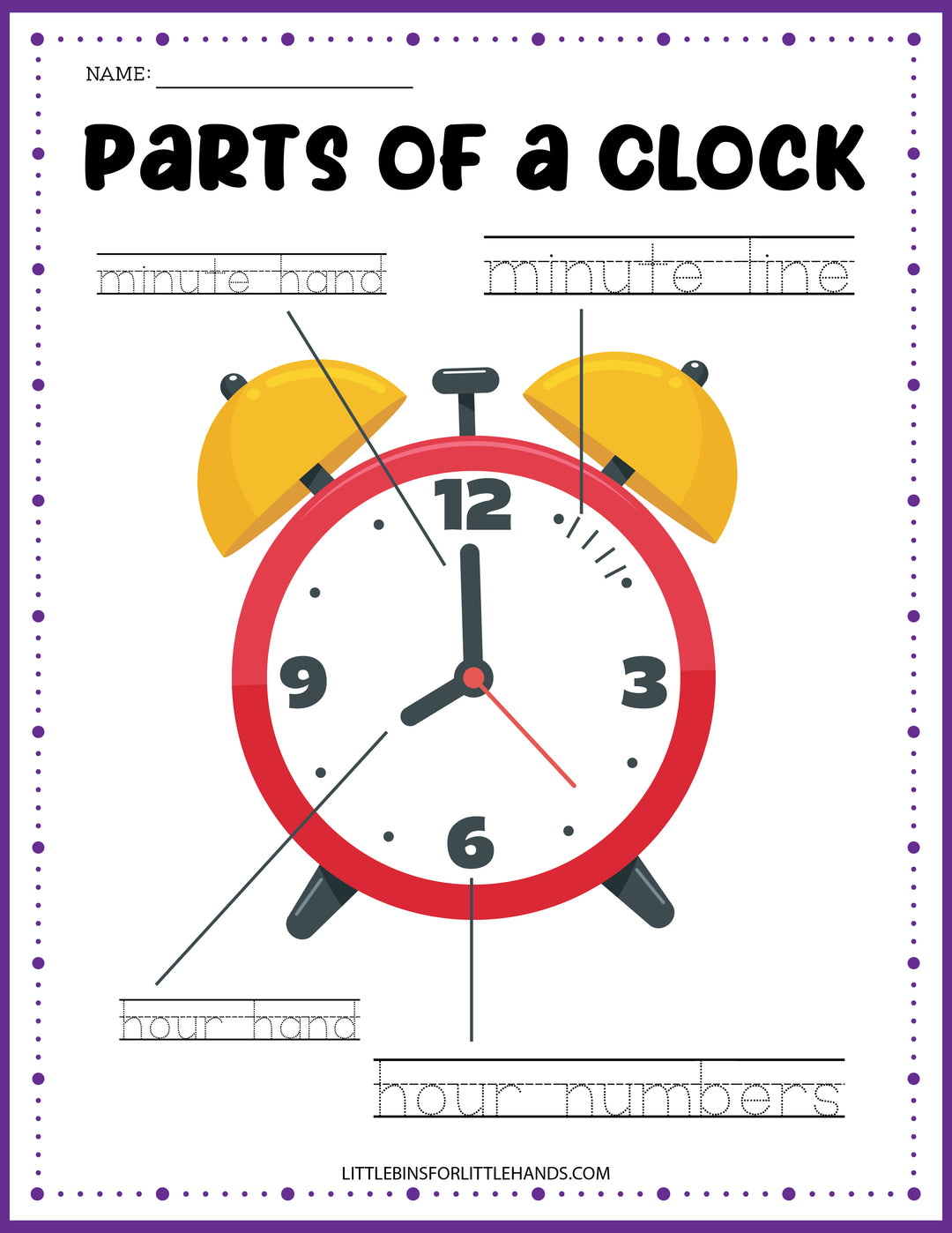 Math Telling Time Activities Pack – Little Bins for Little Hands