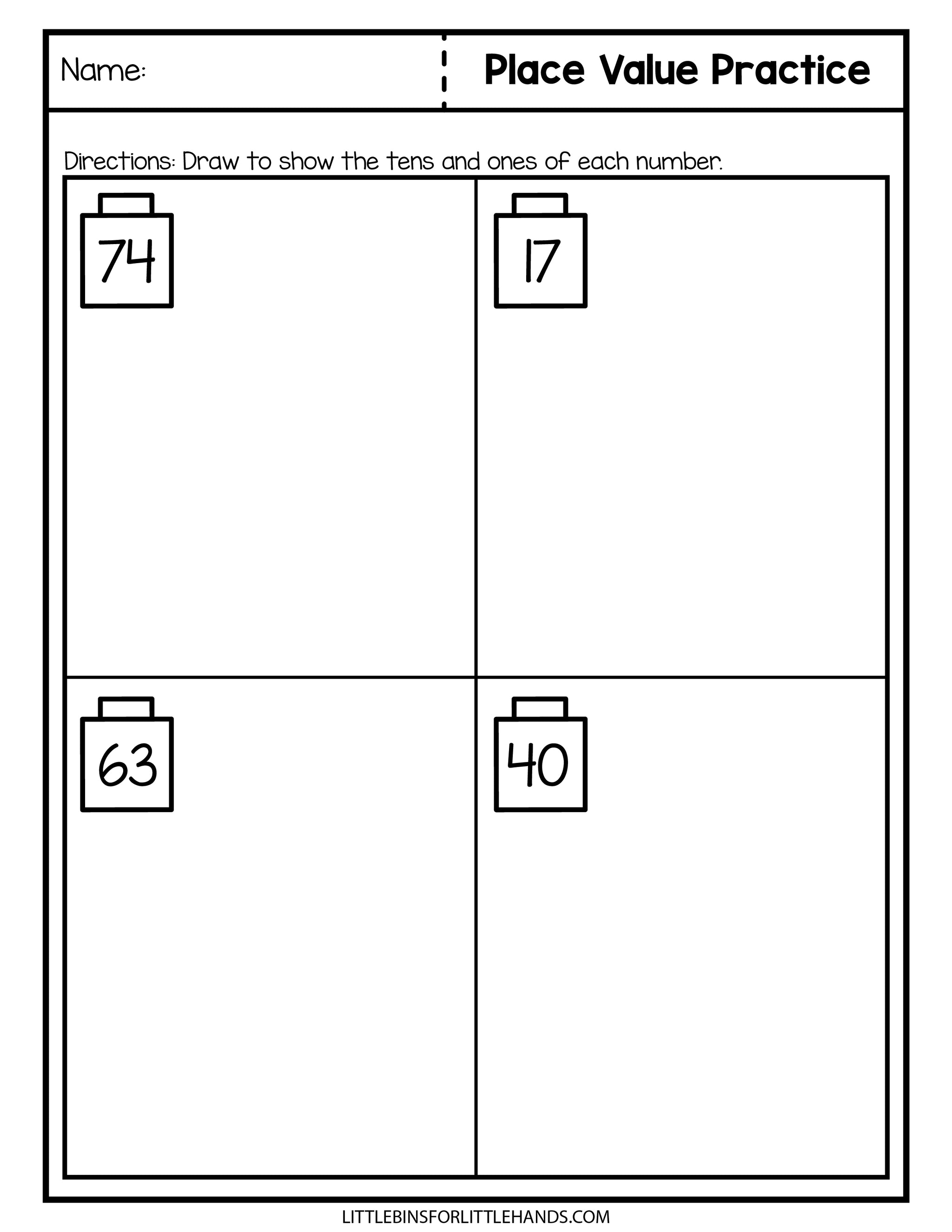 Place Value Practice Worksheets