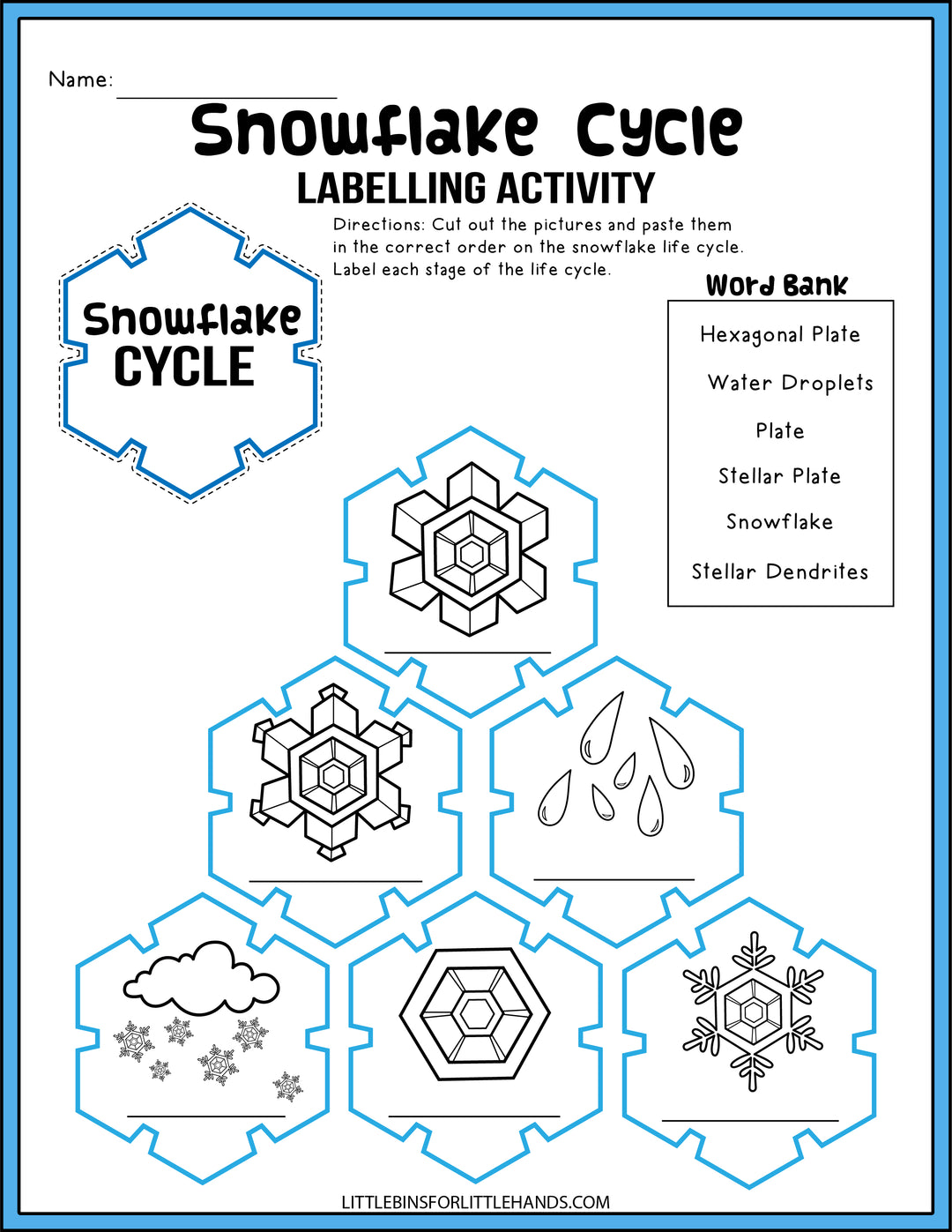 Snowflake STEAM Project Pack – Little Bins for Little Hands