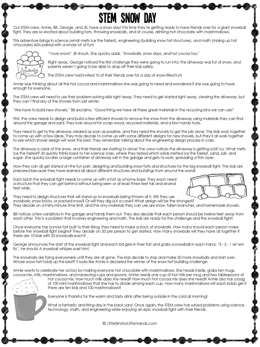 Winter STEM Story Challenges & Activities – Little Bins for Little Hands