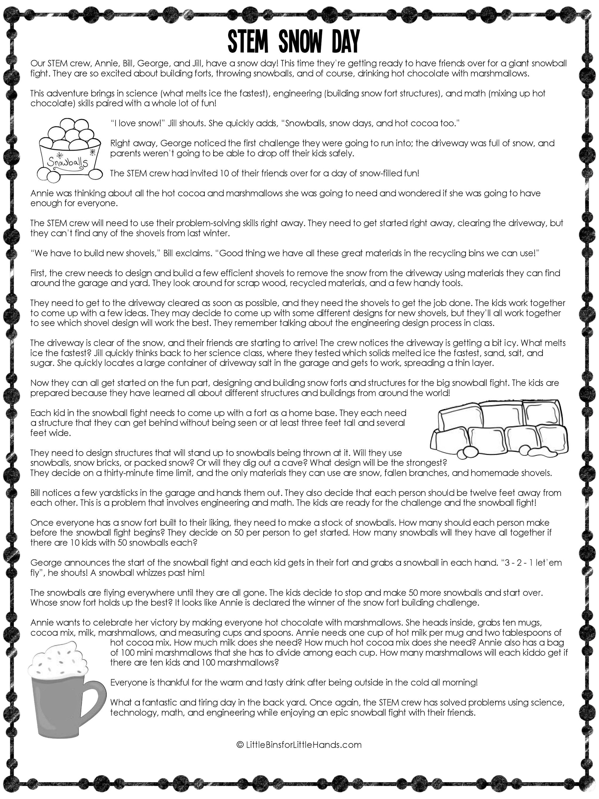 Winter STEM Story Challenges & Activities – Little Bins for Little Hands