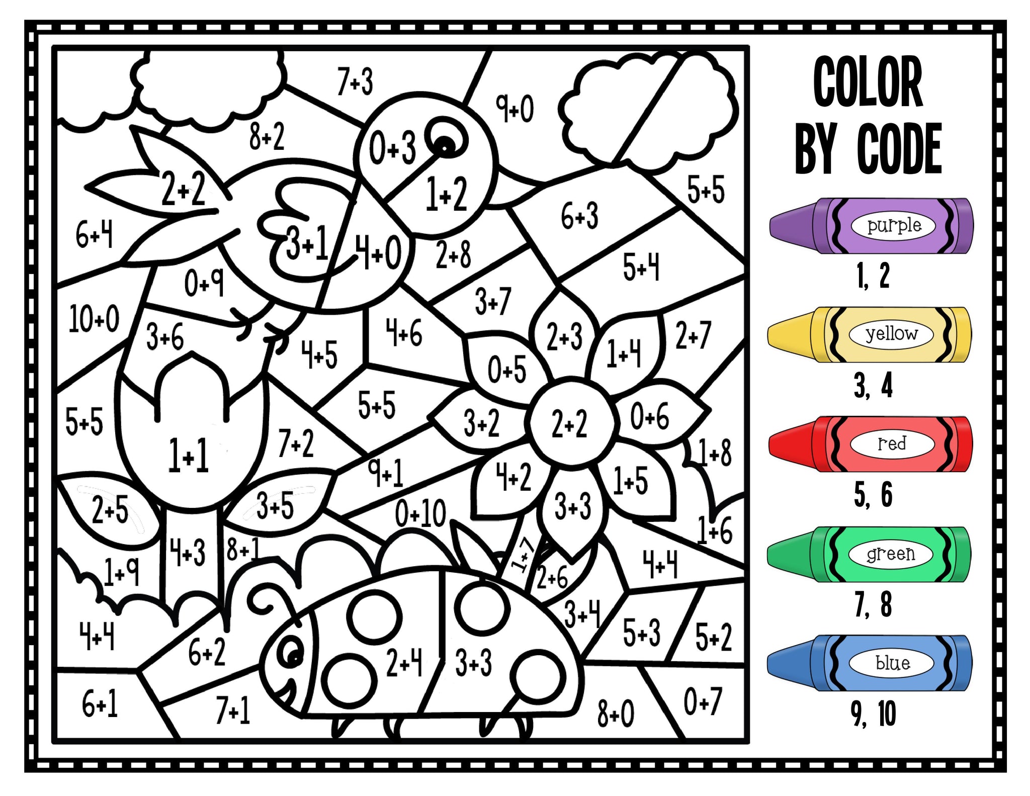 Spring Color By Code Math! – Little Bins for Little Hands