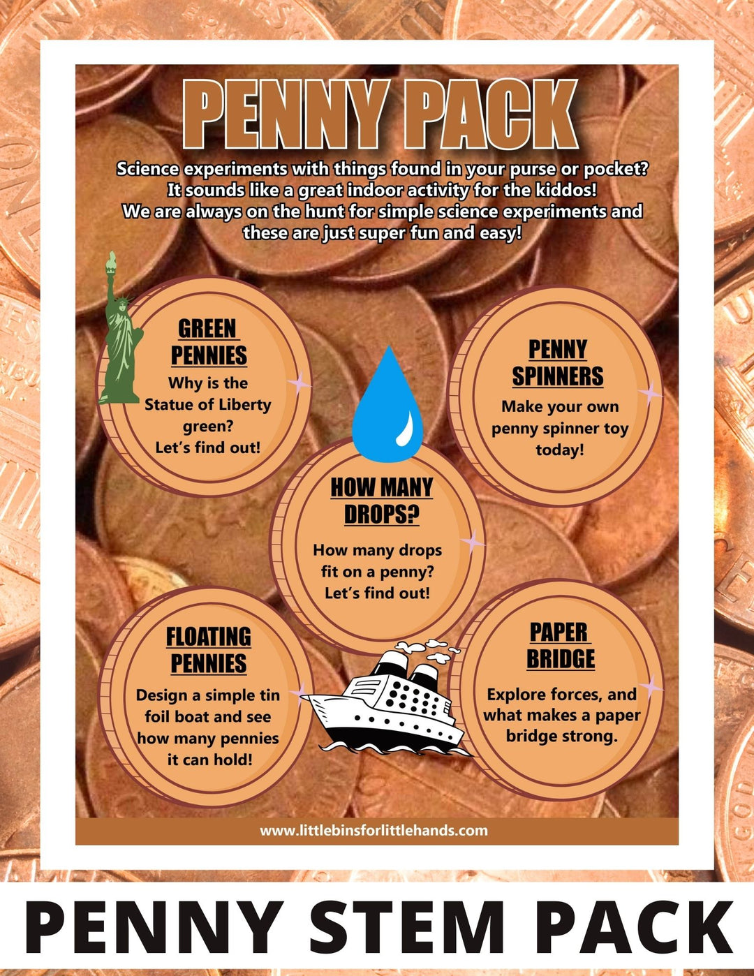 Penny STEM Activities Pack for Kids – Little Bins for Little Hands